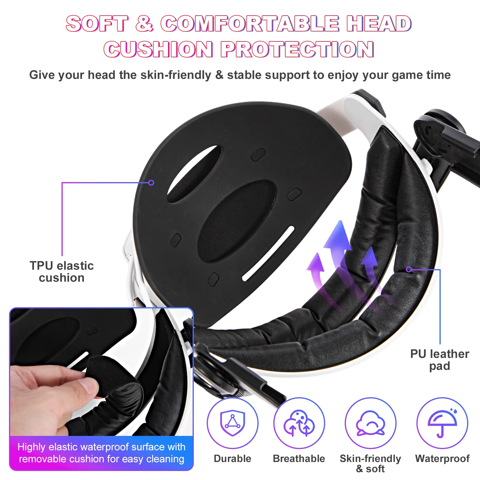 AMLINK IQ2 Pro Head Strap with 6000mAh Rechargable Battery for Oculus/Meta Quest 2, Adjustable Elite Strap for Quest 2 Replacement Accessories to Extend Playtime and Comfort