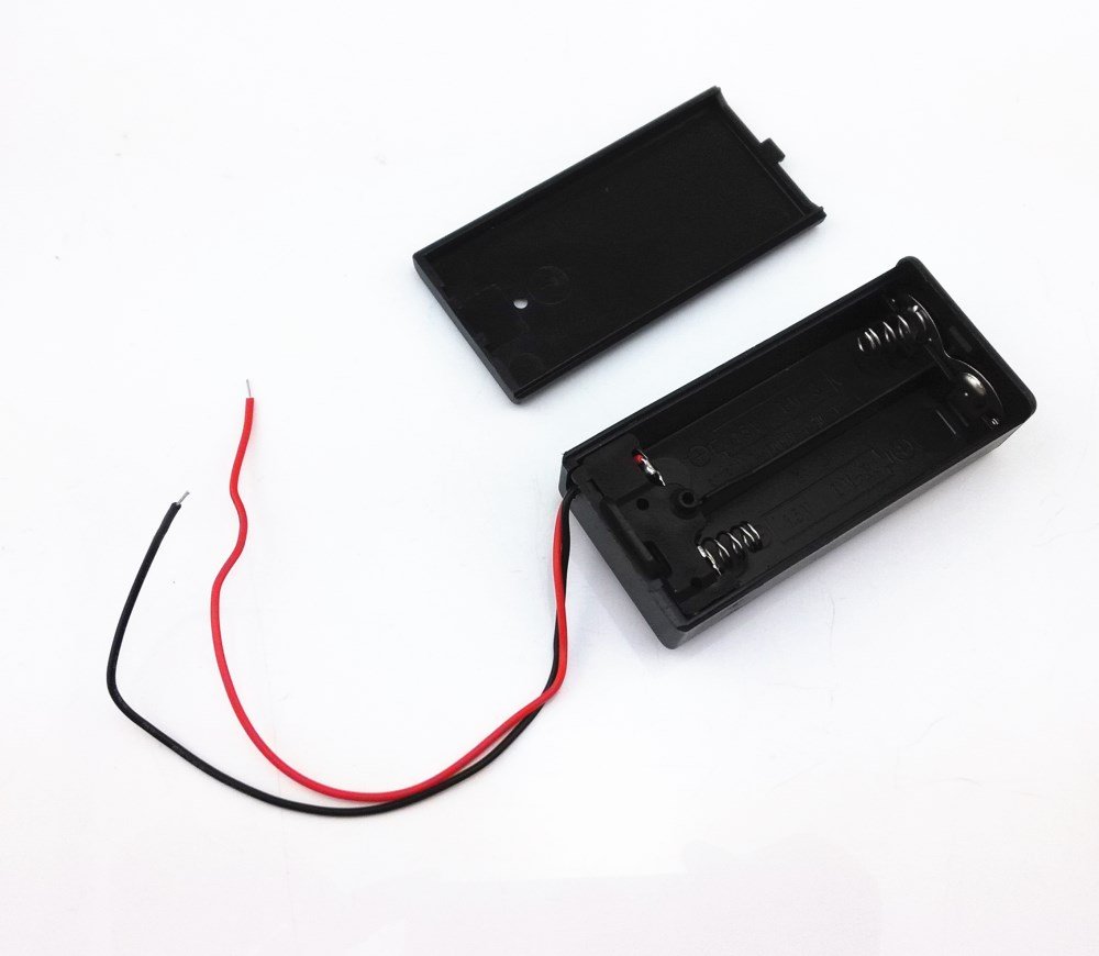 Honbay 10pcs 2AA Battery Holder Storage Case with Wires and On/Off Switch