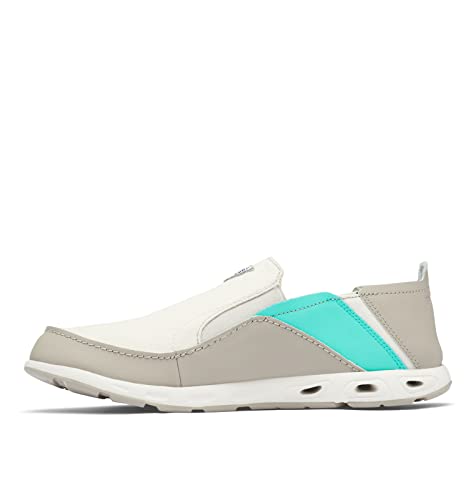Columbia Men's Bahama Vent PFG Boat Shoe, Cloud Grey/Electric Turquoise, 9.5