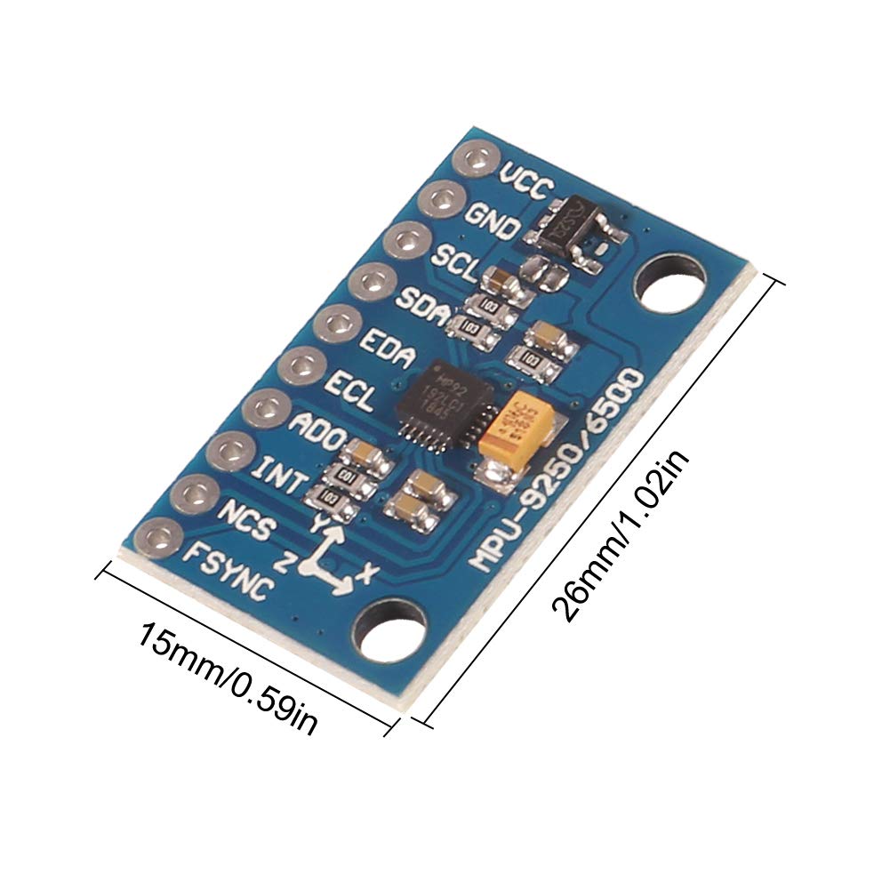 ACEIRMC MPU9250 299DOF 9-Axis 9 DOF 16 Bit Gyroscope Acceleration Magnetic Sensor 9-Axis Attitude +Gyro+Accelerator+Compass Magnetic Field Sensor Module IIC/SPI for Arduino GY-9250