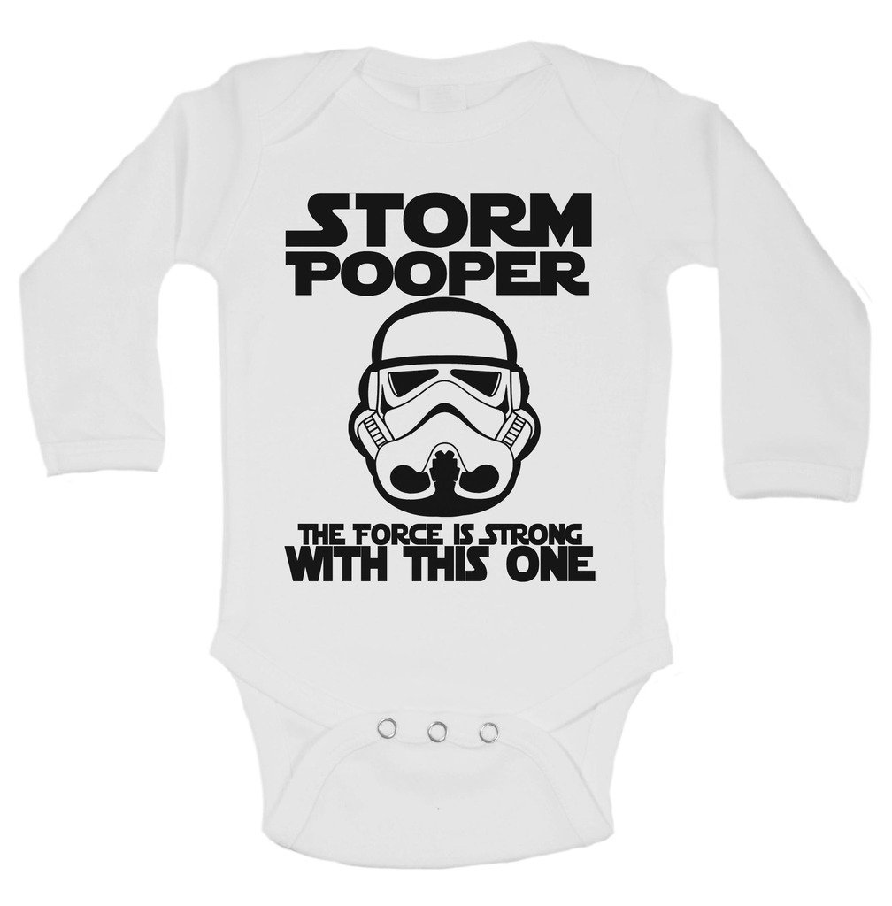 Cute Double Sided Star Wars Bodysuit Storm Pooper Welcome to The Dark Side 6-9 Months, White