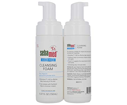 Sebamed Clear Face Cleansing Foam Gentle Face Wash for Impure Oily and Acne-prone Skin 5.07 Fluid Ounces (Pack of 2)