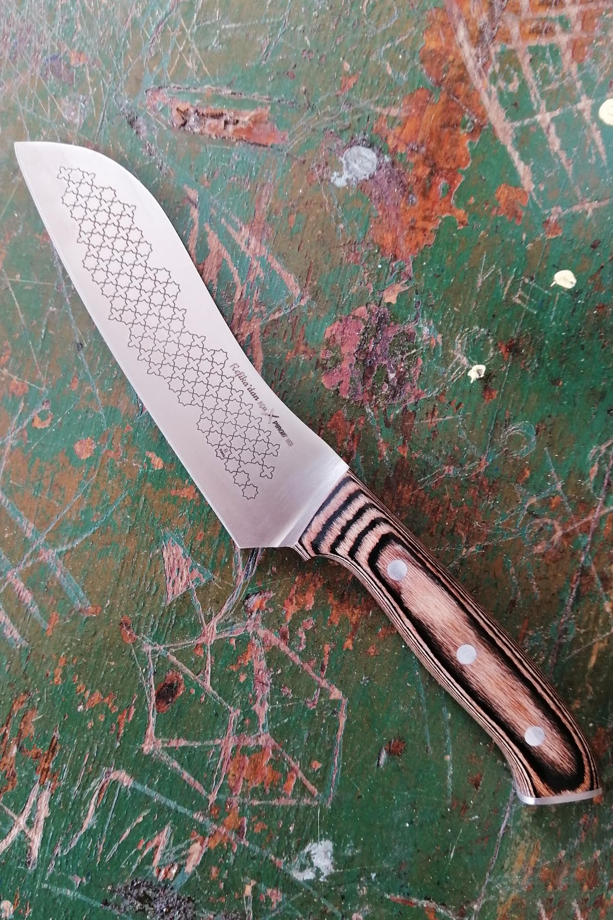 Refika'dan Chef's Knife 6 Inch, Everyday Kitchen Knife, Ergonomic Stainless Steel Knife with Brown Wooden Handle