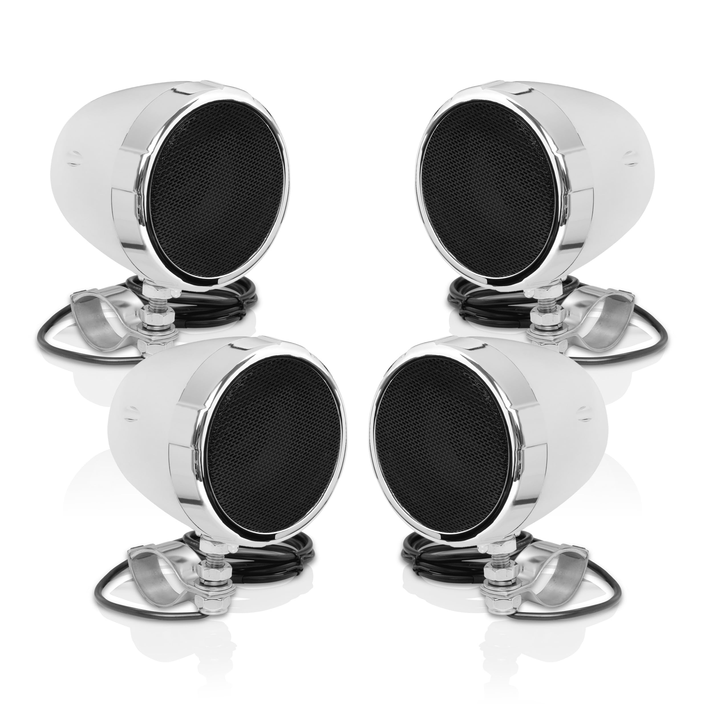 BOSS Audio Systems MC475BA 3 Inch Motorcycle Speakers - Bluetooth, Built-in Amplifier, Weatherproof, Volume Control, ATV UTV Compatible
