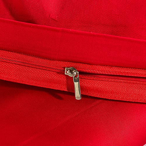 Colourful Snail 100-Percent Cotton Duvet Cover Set, Hidden Zipper Closure, Ultra Soft, Easy Care and Durable, Simple Bedding Style, Queen, Red