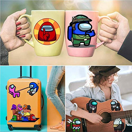 Among Us Wall Stickers A big one and 20Pcs/Sheet for Bedroom Wall Decals,Wall Decor for Kids,Computer Desk Wall Waterproof Hot Game Stickers for Laptop,Water Bottles