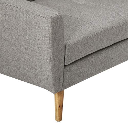 Christopher Knight Home Treston Mid-Century Fabric Sofa, Grey / Natural
