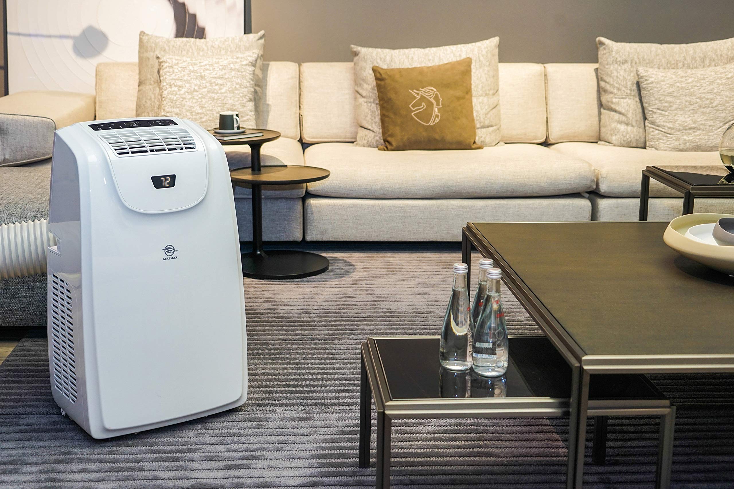 AireMax Portable Air Conditioner and Heater with Remote Control | For Rooms up to 500 Sq.Ft. | 24H Timer | Auto Restart | Wheels | LED Display | 4 Modes | White | APE514H
