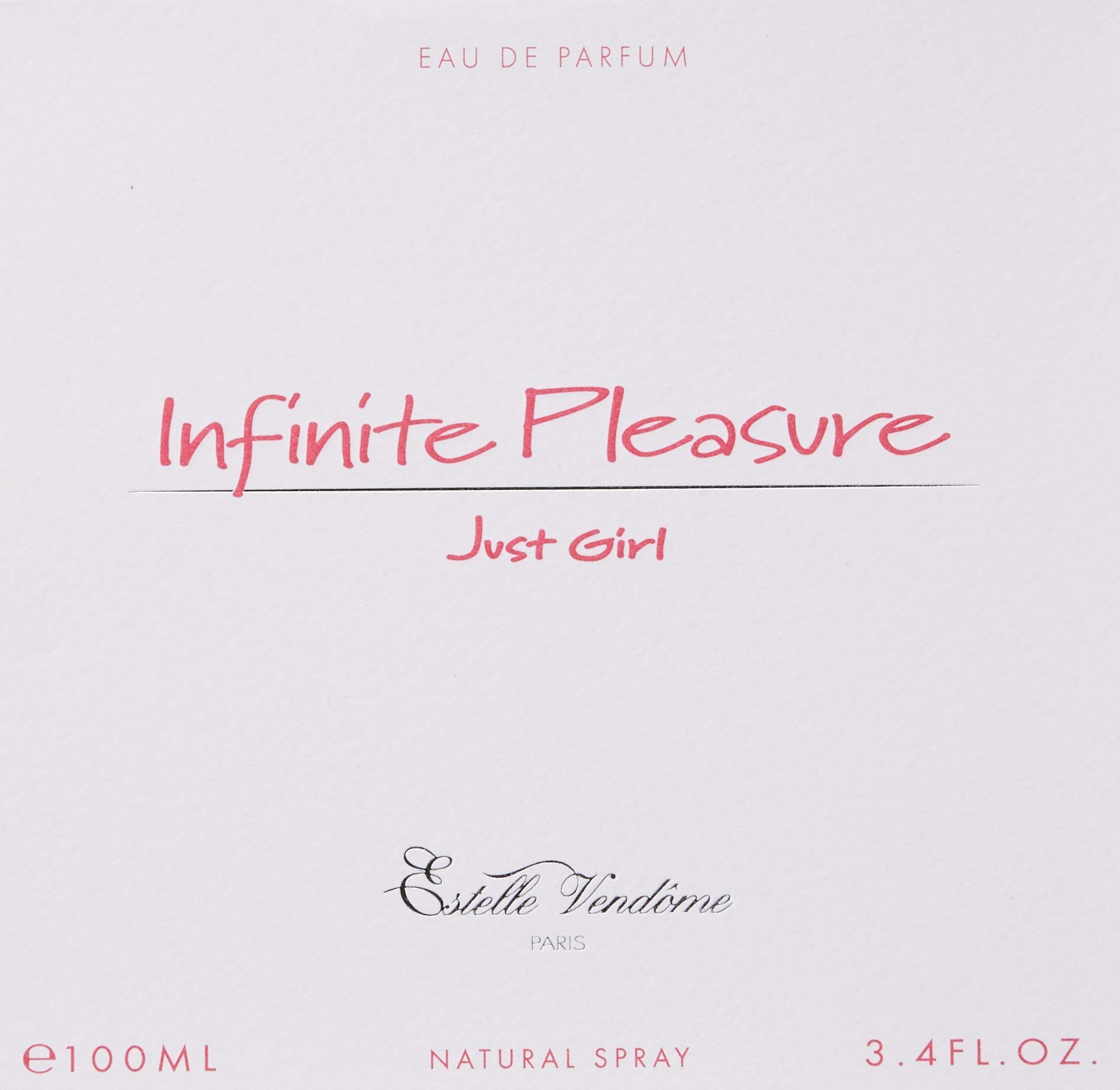 Estelle Ewen Estelle Vendome Infinite Pleasure Just Girl for Women Eau De Parfum Spray, 3.4 Ounce