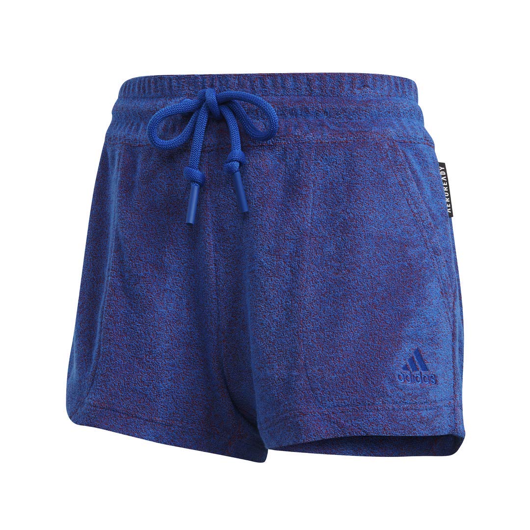 adidas womens Lightweight Shorts AEROREADY Blue/Scarlet Melange XX-Large