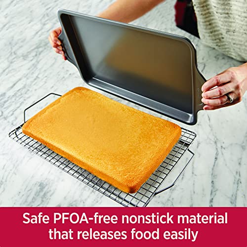 All-Clad Pro-Release Nonstick Bakeware Set 10 Piece Oven Safe 450F Half Sheet, Cookie Sheet, Muffin Pan, Cooling & Baking Rack, Round Cake Pan, Loaf Pan, Baking Pan Grey