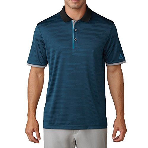 adidas Golf Men's Asymmetrical Stripe Polo, Petrol Night, XX-Large