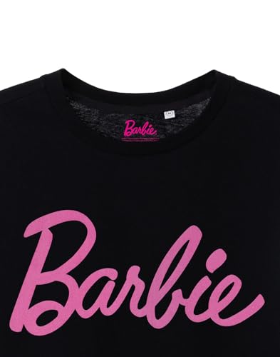 Barbie Women's Black Logo Tee | Iconic Brand | Fashionable Retro Top | Comfortable Fit Movie Merchandise - Small
