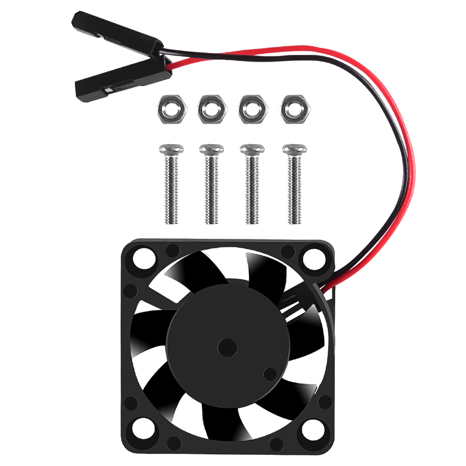 ALMOCN 4pcs Raspberry Pi Fan, Raspberry Pi Cooling Fan Heatsink Cooler Radiator Connector Separating One-to-Two Interface 3.3V 5V 30x30x7mm for Raspberry Pi 4, Pi 3 B+, Pi 3B, Pi 2, Pi B+