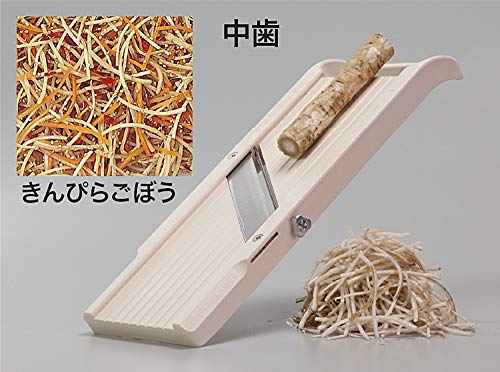 Benriner Super Standard Madoline Slicer, with with 4 Japanese Stainless Steel Blades, Almond