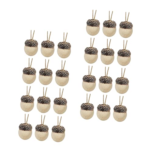 BESTOYARD 24pcs Felt Pine Cones Christmas Decor Mini Craft Balls Acorn Mantel Hanging Acorns Christmas Pinecone Felt Balls White Xmas Decor Props Christmas Hanging Ornaments Small Ball Props