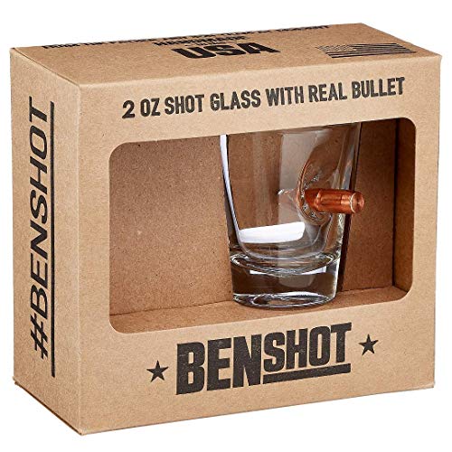 BenShot 'Merica Shot Glass with Real .308 Bullet - 2oz | Made in the USA