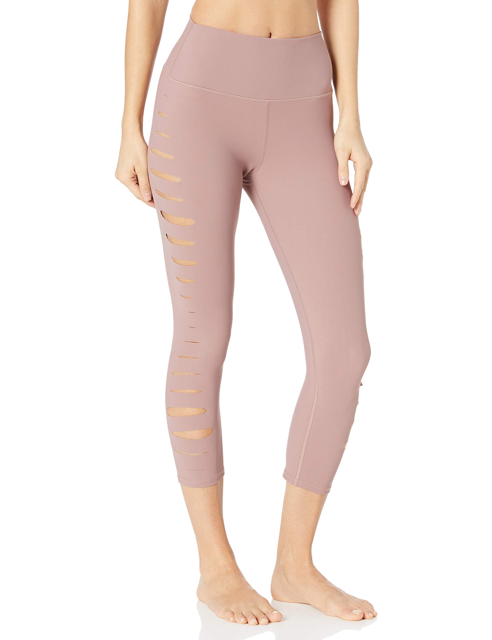 Alo Yoga Women's High Waist Slice Capri, Smokey Quartz, Large