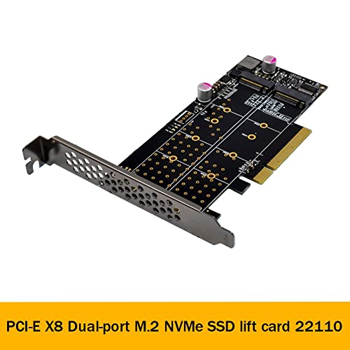 ATOZS PCI-E X8 Dual Channel M.2 NVMe Boost M.2 M Key NVMe SSD Solid State Drives Expansion Card