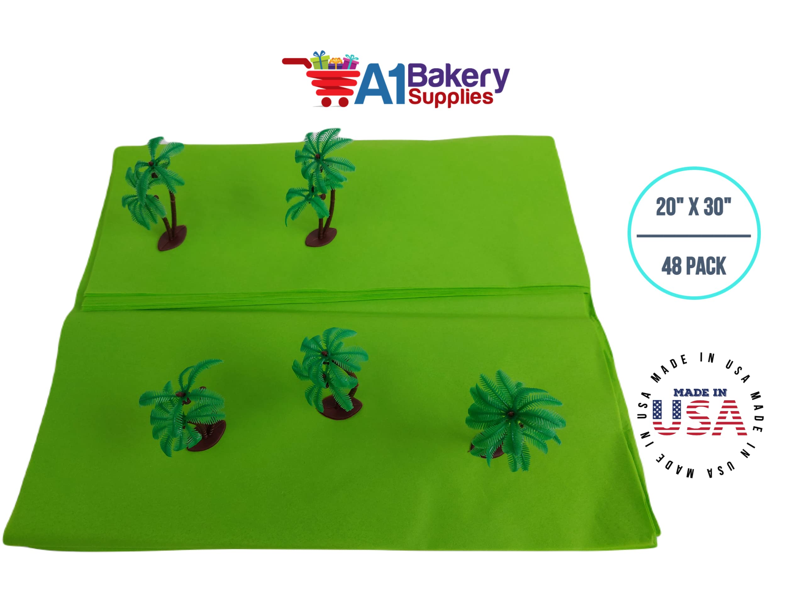 Bright Lime Tissue paper 20 x 30 Color Tissue paper 48 Pack Premium Quality Gift Wrap Tissue paper A1BakerySupplies