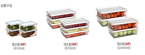 Living Innovation Kitchen Refrigerator Organizer, Fridge and Freezer Storage, Food Containers with Lids M2(4P)+L1(6P)+L2(4P) Total 14P Extended Set C