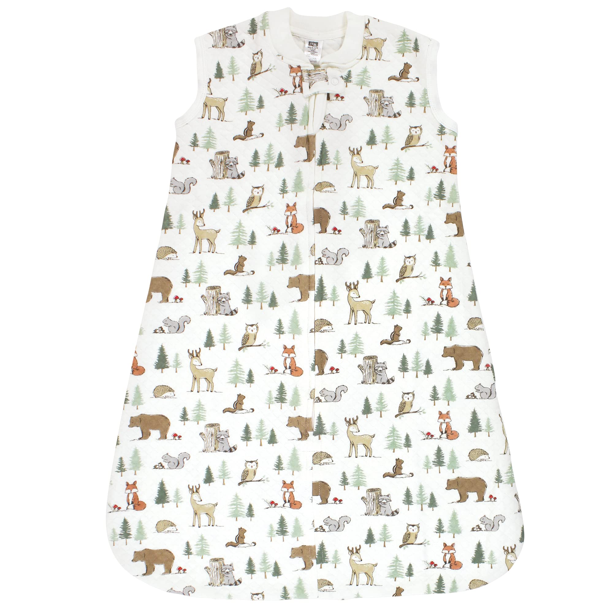 Hudson Baby Unisex Baby Premium Quilted Sleeveless Sleeping Bag and Wearable Blanket, Forest Animals, 18-24 Months