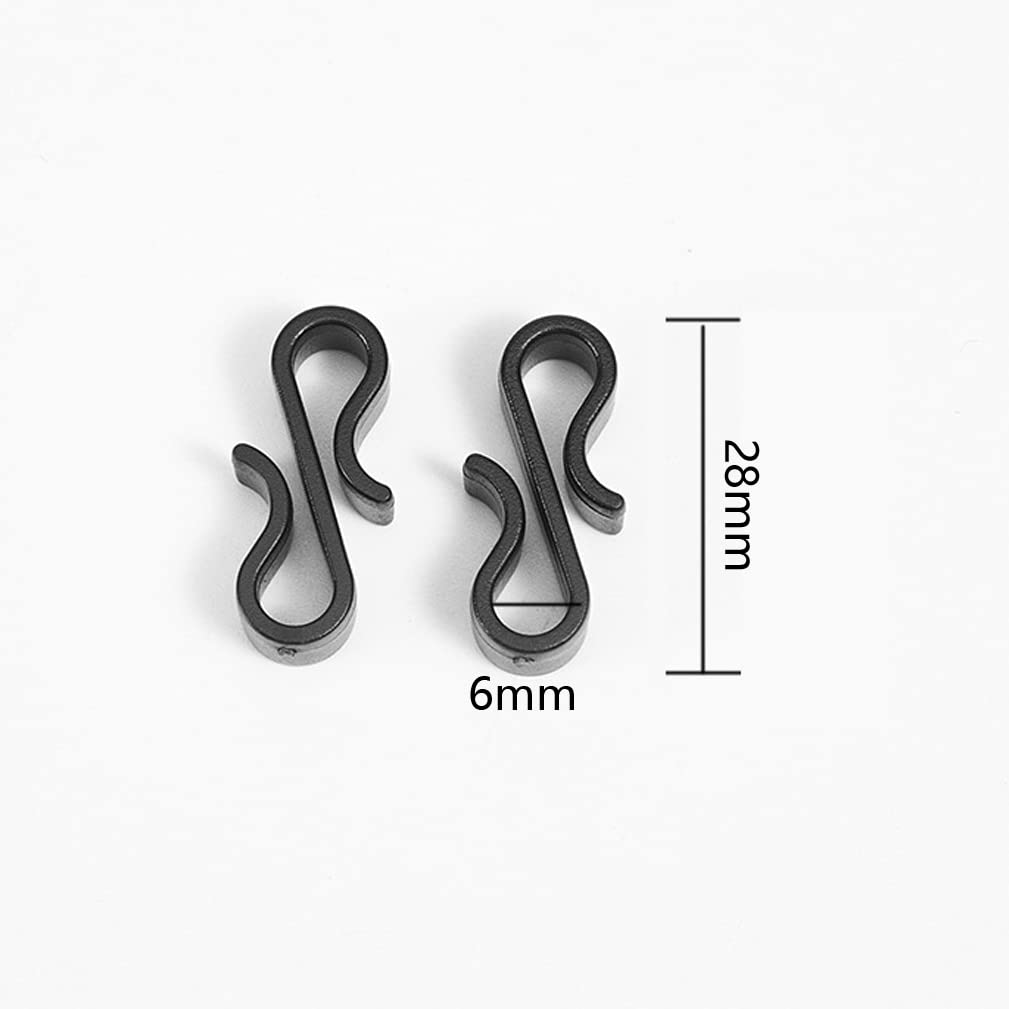 Teensery 100 Pcs Plastic S Shaped Hook Multi-Purpose Mini Hooks for Home Kitchen Bathroom Garden Shop Outdoor, Black