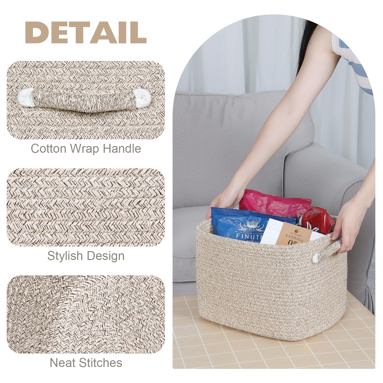 Syeeiex Cube Storage Bins, [3-Pack] 13x13x13 Storage Cube Bins, Collapsible Storage Cubes, Storage Baskets, Fabric Storage Bins for Storing Cloths, Books on Bedroom or Living Room(With Hard Bottom)