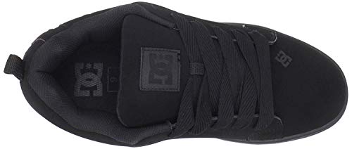 DC mens Court Graffik Casual Skate Shoe, Black/Black/Black, 9.5 US