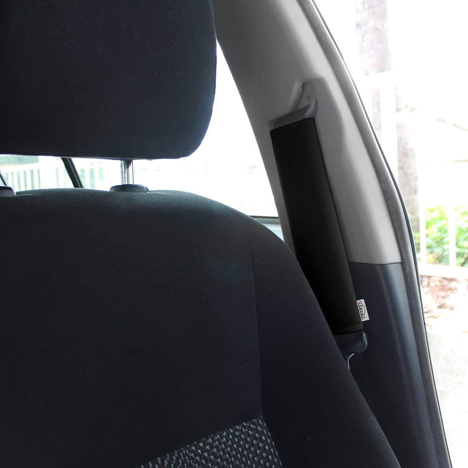 GAMPRO Car Seat Belt Pad Cover, 2-Pack Soft Car Safety Seat Belt Strap Shoulder Pad for Adults and Children, Suitable for Car Seat Belt, Shoulder Bag, Backpack (black, 2 pack)