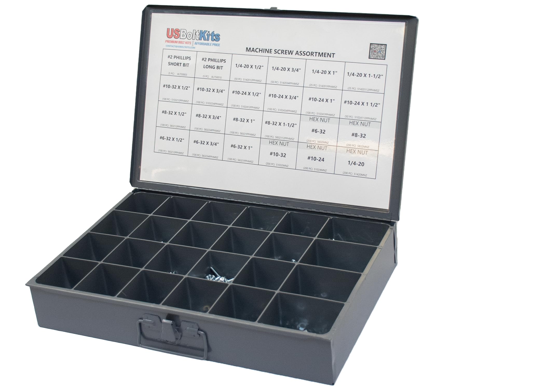 Machine Screw Assortment Kit Includes Phillips Bits-2,410 Piece Phillips Pan Head