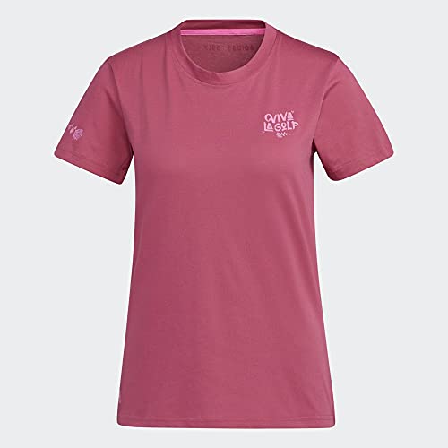 adidas Golf Women's Viva La Golf Graphic T-Shirt, Pink, Extra Large