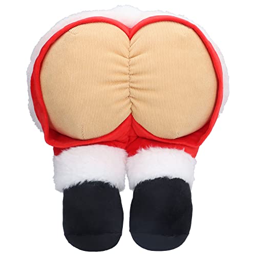 Actaday ZZ0609 Xmas Christmas Cute Butt Throw Pillow Fluffy Santa Claus Butt Appearance Pillow for Neck Support Cushion Travel