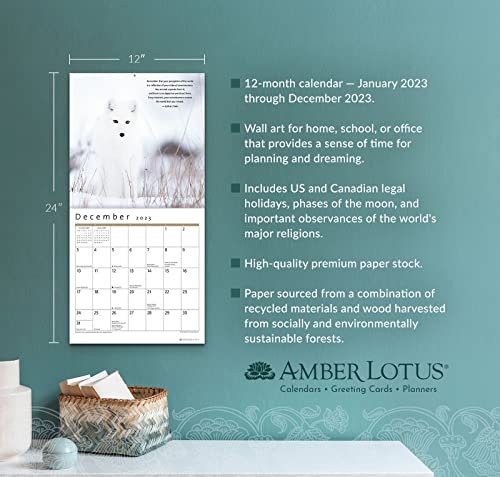 The Power of Now 2023 Wall Calendar: A Year of Inspirational Quotes by Eckhart Tolle | 12" x 24" Open | Amber Lotus Publishing