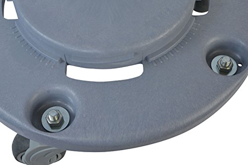 Janico 1041 Quiet Trash Can Dolly, Non Marking Casters, Round, 18"x18"x6", Grey