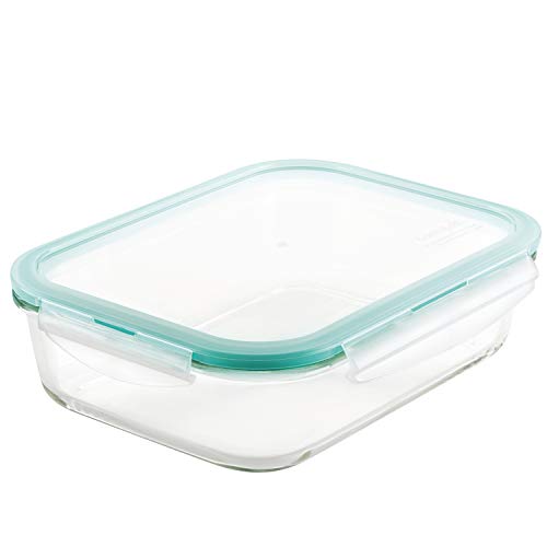 LocknLock Purely Better Glass Food Storage Container with Lid, Rectangle-51 oz, Clear