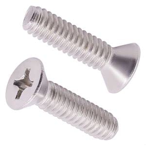 6-32 x 3/4" (100 pcs) Flat Head Machine Screws, 304 Stainless Steel (18-8), Phillips Drive, Cross Recessed 80° countersunk Head Screws, Coarse Thread UNC, ANSI B18.6.3-2