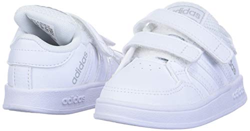 adidas Kids Breaknet Tennis Shoe, White/White/White, 8 US Unisex Toddler