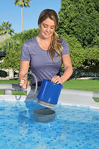 Bestway Flowclear Wall Mount Surface Skimmer | Cleans Above Ground Pools | Attracts Floating Debris, One Size, Grey