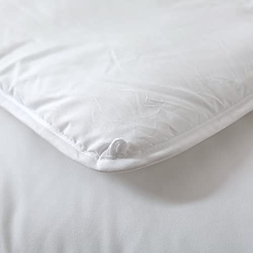 Down Alternative Comforter All Season Duvet Insert(White, Queen)-Ultra Soft Double Brushed Microfiber Quilt Cover, Classic Box Stitched with Corner Tabs