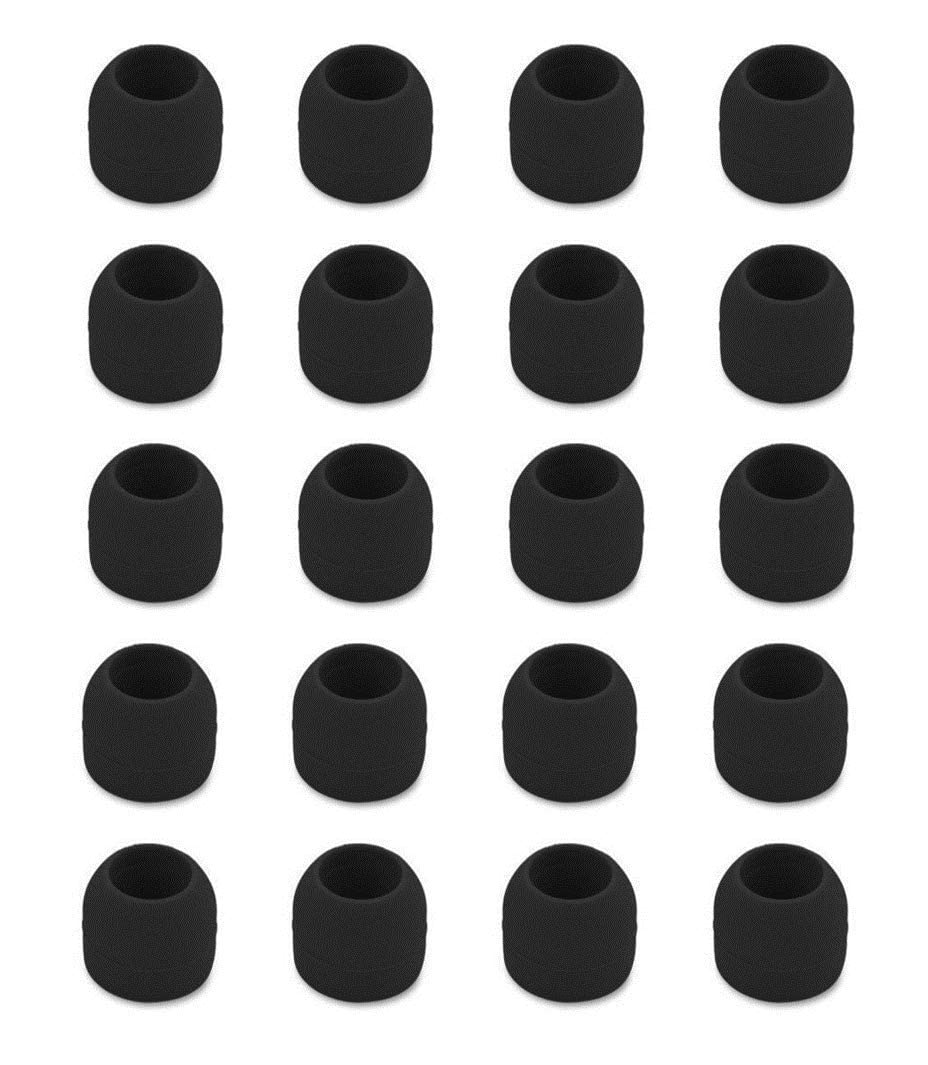 Zotech 20 Pcs Silicone Replacement Ear Buds Tips Black (Small)