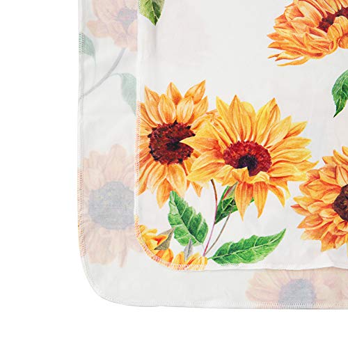 Galabloomer Newborn Sunflower Receiving Blanket Headband Set Baby Flower Rose Swaddle with Big Bow