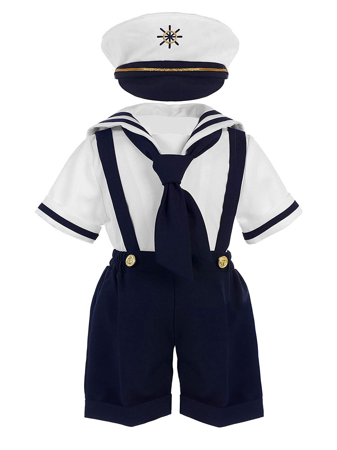 iGirlDress Baby Toddler Boys Nautical Sailor Outfit Short Suit 4 Piece Set 18mos Navy