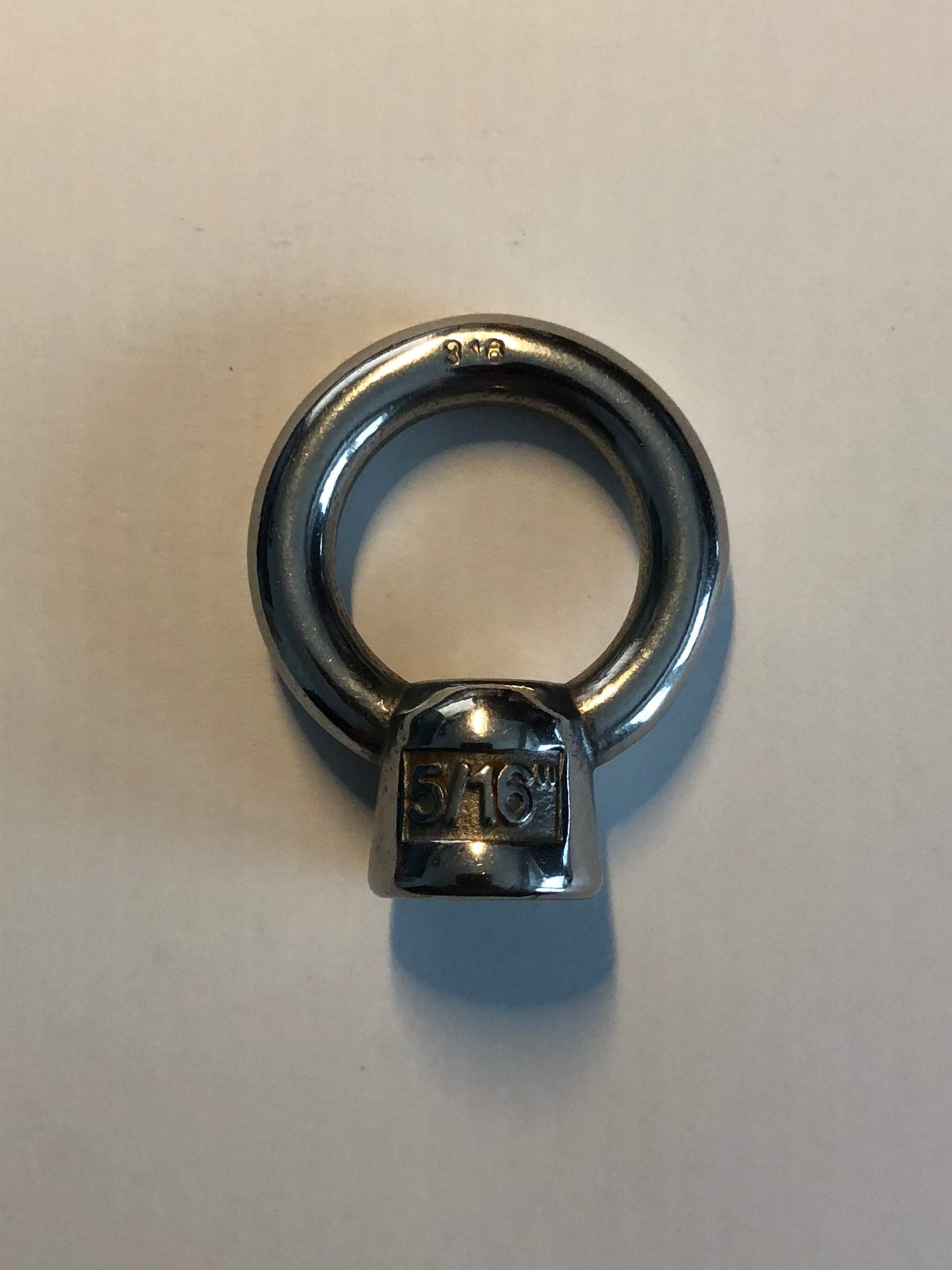 US STAINLESS 20 Pieces Stainless Steel 316 Lifting Eye Nut 5/16" UNC Marine Grade Nut Pitch of 18
