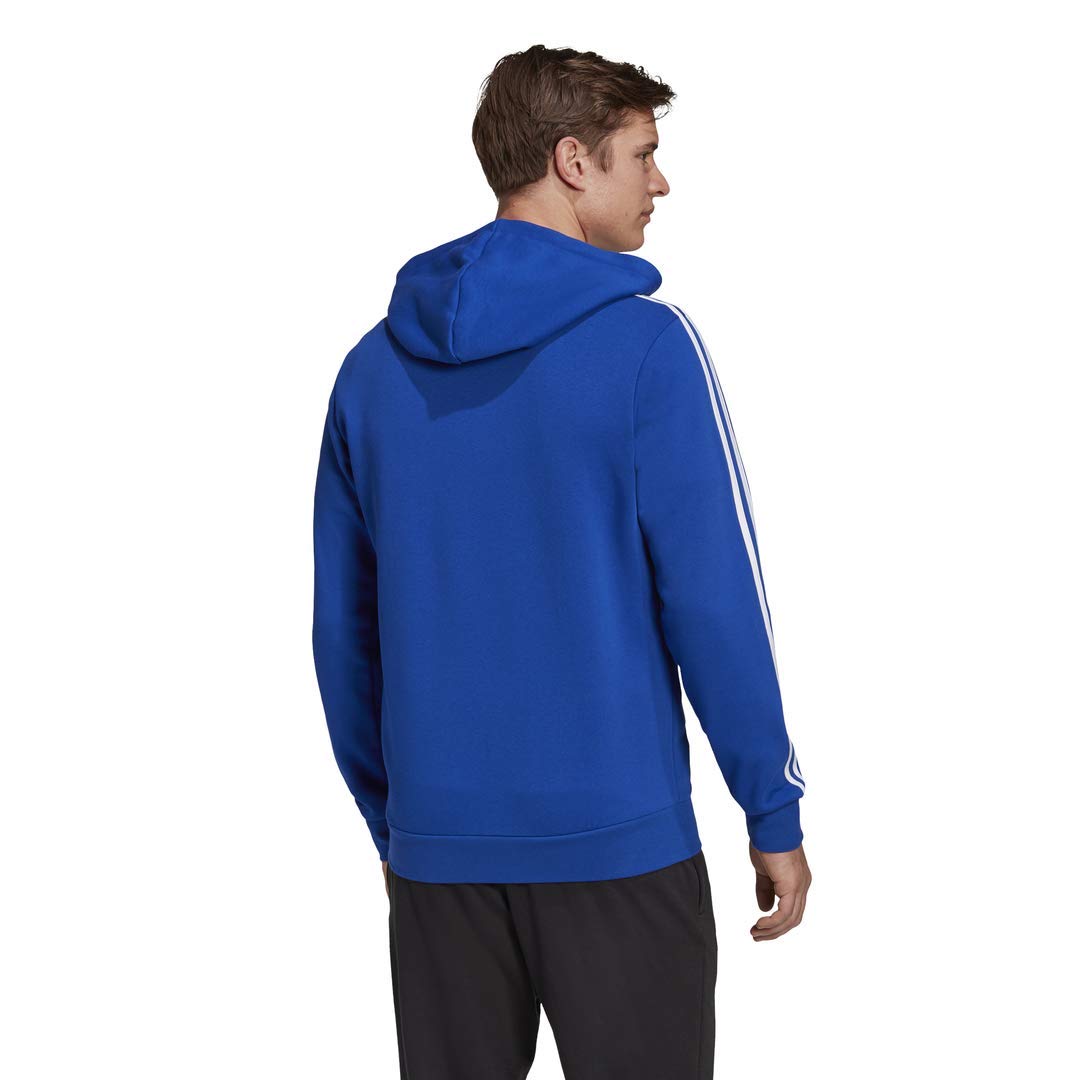 adidas Male Essentials 3-Stripes Full-Zip Fleece, Team Royal Blue/White , M