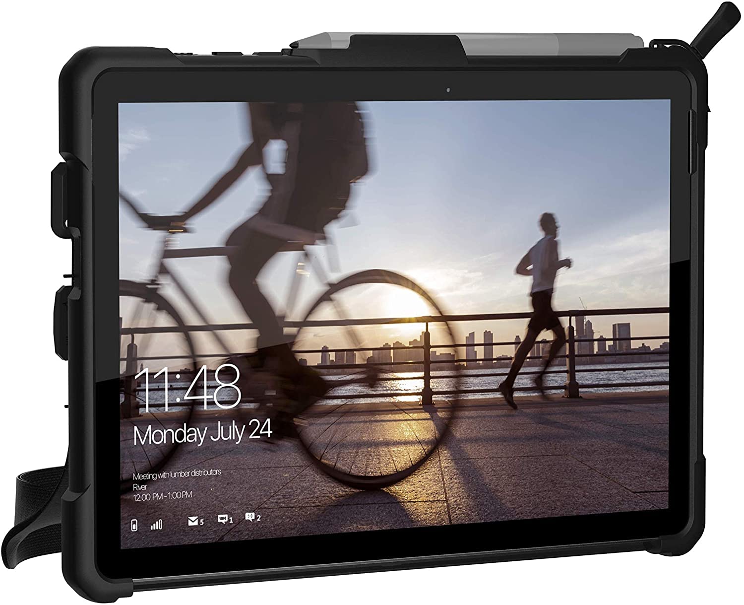 URBAN ARMOR GEAR UAG Designed for Microsoft Surface Go 4 / Surface Go 3 / Surface Go 2 / Surface Go Case 10.5" Plasma w/Hand Strap & Shoulder Strap Feather-Light Rugged Military Drop Tested Cover Ice