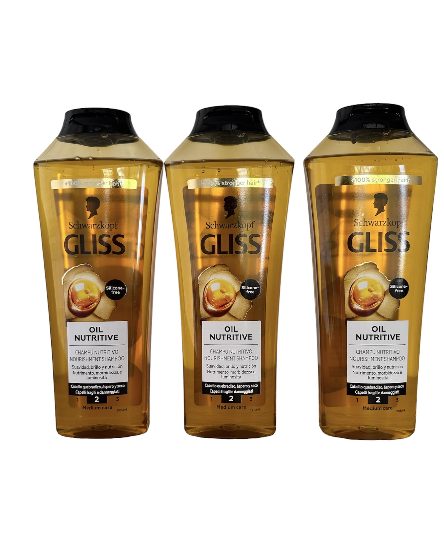 Gliss Shampoo Oil Nutritive 13.6 Ounce (400ml) (3 Pack)