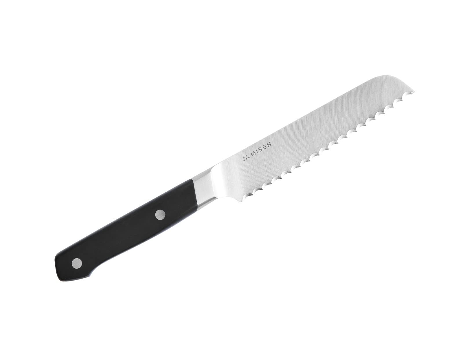 Misen Serrated Bread Knife - 5 Inch, High Carbon Stainless Steel, Japanese AUS10 - Best for Sourdough, Challah, Watermelon - Bread Slicer Knife, Chef - Bread Bowl, Handmade, Homemade Bread, Black