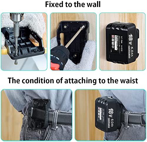 5Pcs M&B18v Battery Holder, Battery Mount for Makita/Bosch 14.4V 18V Lithium Ion Dock Holder Power Wheels, Caapmony Wall Mount fit for BL1430 BL1850 and for Bosch BAT609 BAT618G Li-ion Battery