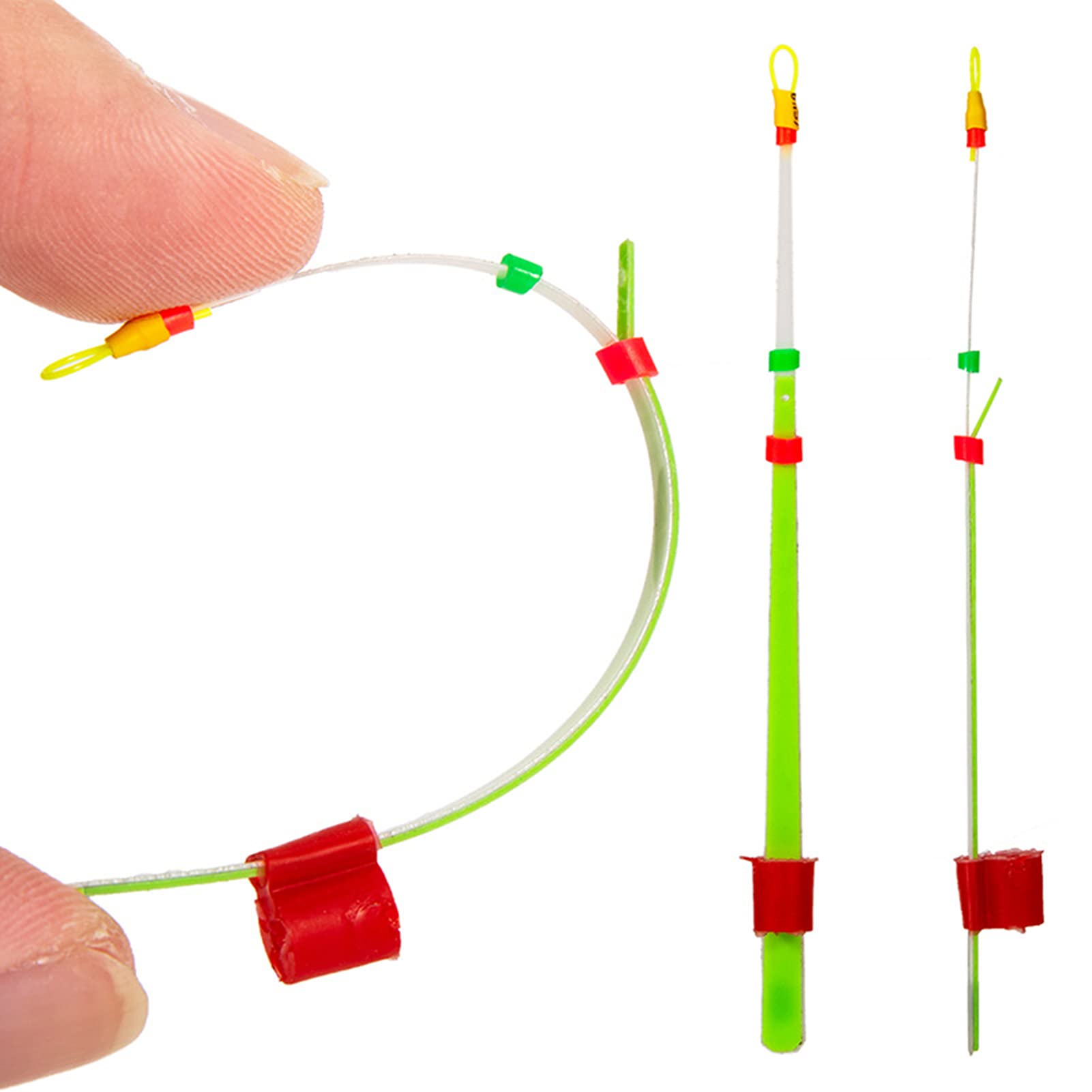 5PCS Mini Fishhing Extension Rod, Thickened Extension Threaded Thin Spring Bobber, Draft Buoy Vertical Tackle Fishing Accessory for Outdoor (White + Green)